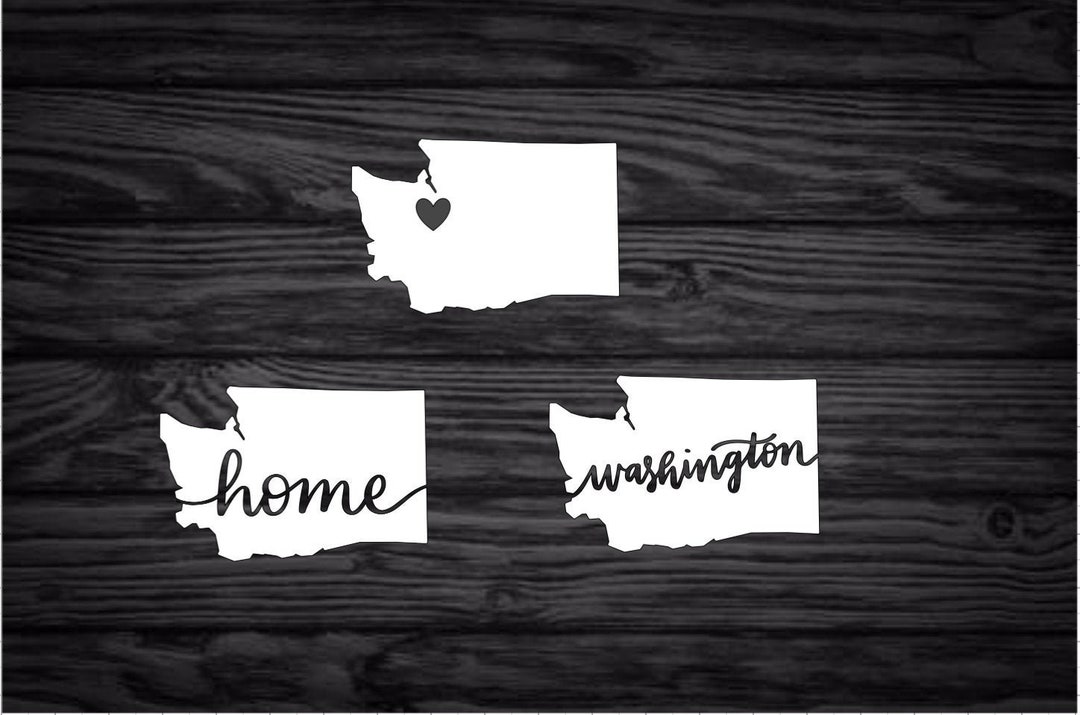 Washington State Decal With Heart | Home | WA / Washington Vinyl Decal ...