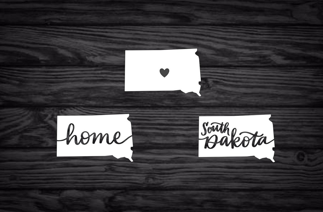 South Dakota State Decal With Heart | Home | SD / South Dakota Vinyl ...