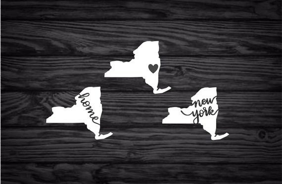 New York State Decal With Heart Home NY / New York Vinyl | Etsy
