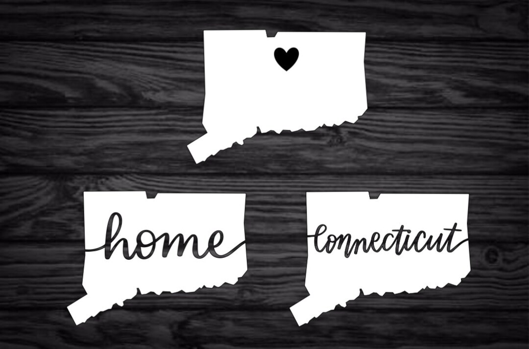 Connecticut State Decal With Heart | Home | CT / Connecticut Vinyl ...