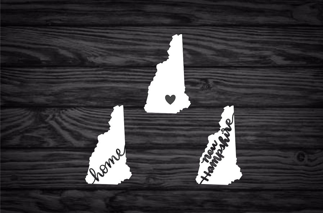 New Hampshire State Decal With Heart | Home | NH / New Hampshire Vinyl ...