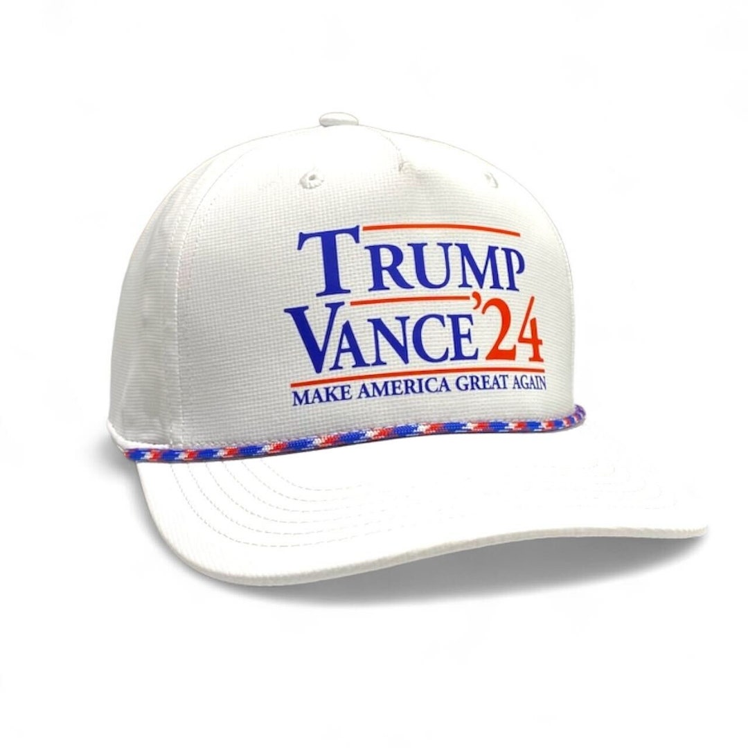 Donald Trump & J.D. Vance Make America Great Again Rope Trucker Hat ...