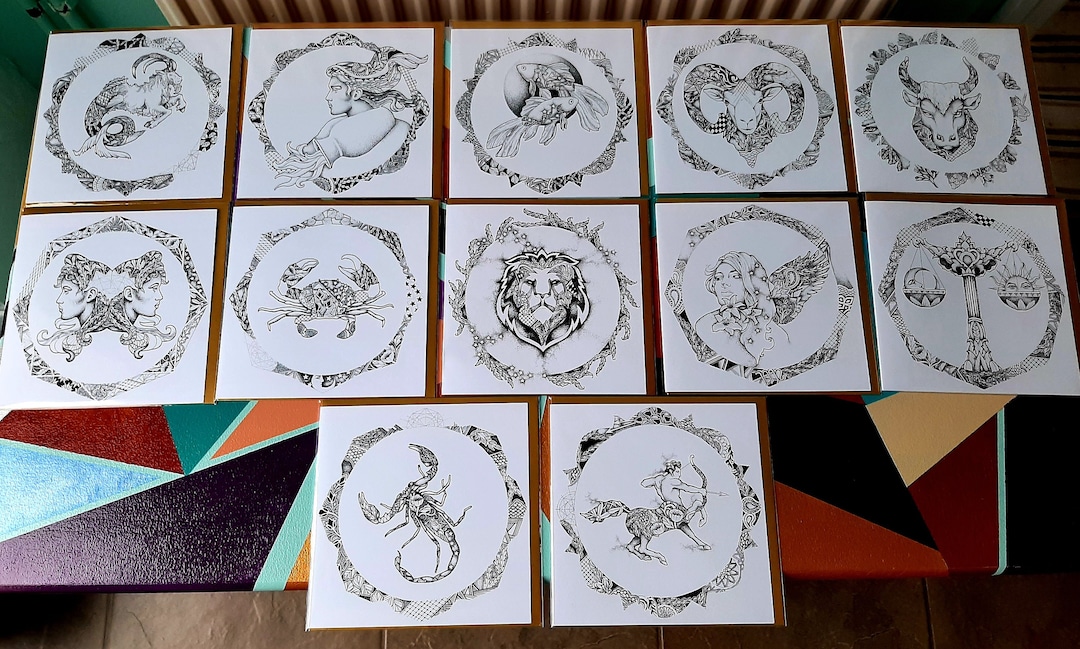 Set of 12 Azimuth Blank Greeting Cards & 12 Gold Coloured Envelopes - Etsy