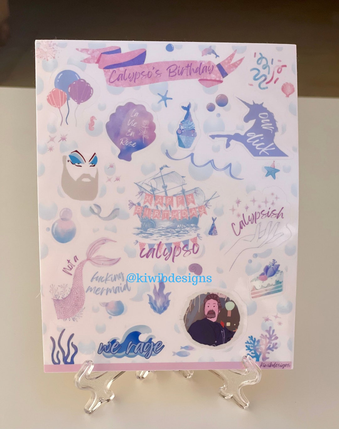 Calypsos Birthday Sticker Sheet - Etsy