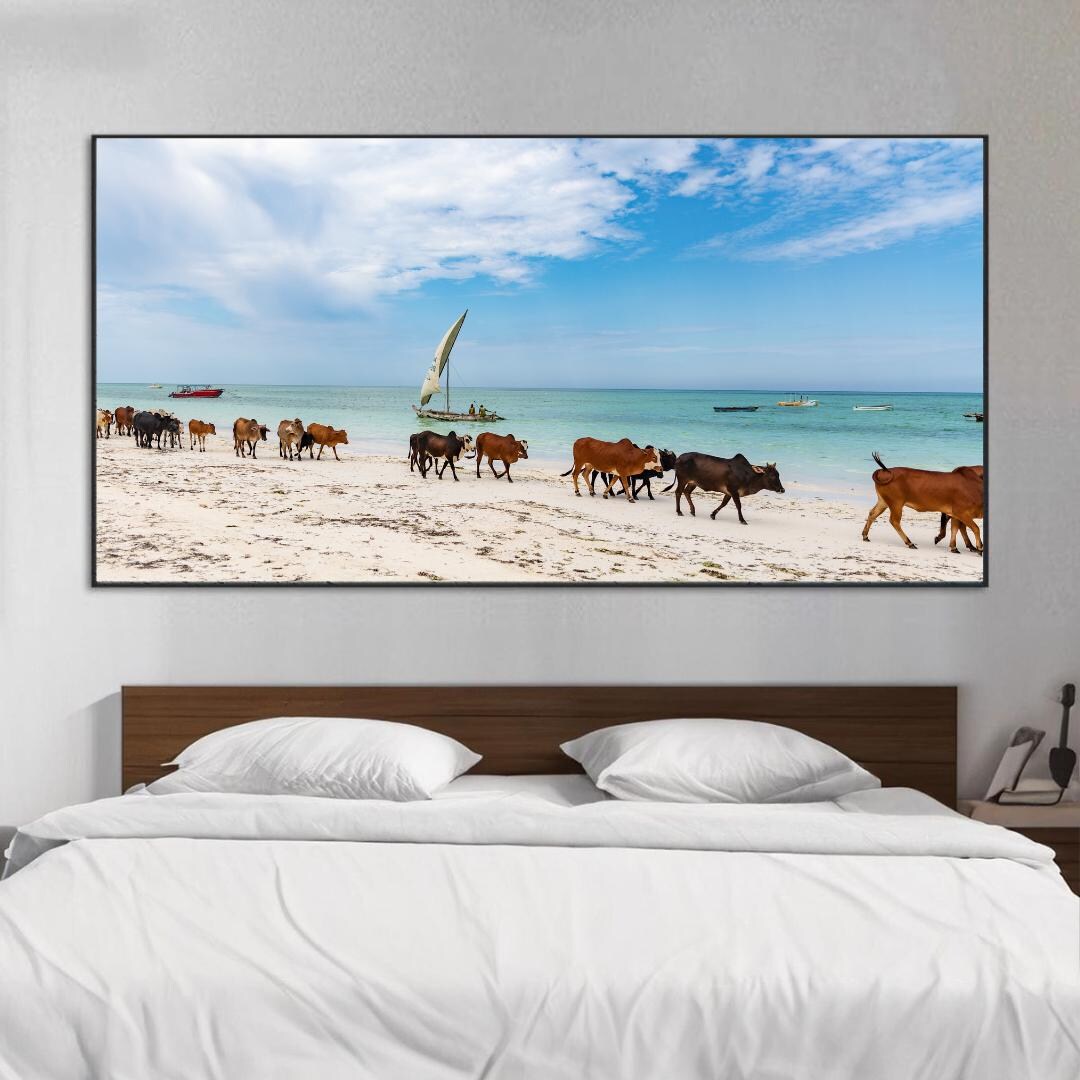 Zanzibar Beach Cows Digital Download, Coastal Lifestyle Printable Wall ...