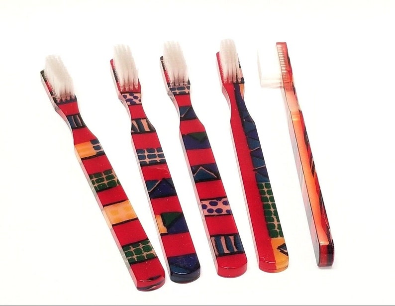 New Fun UNIQUE STRIPES SHAPES Vintage Designer Toothbrushes by Alan ...