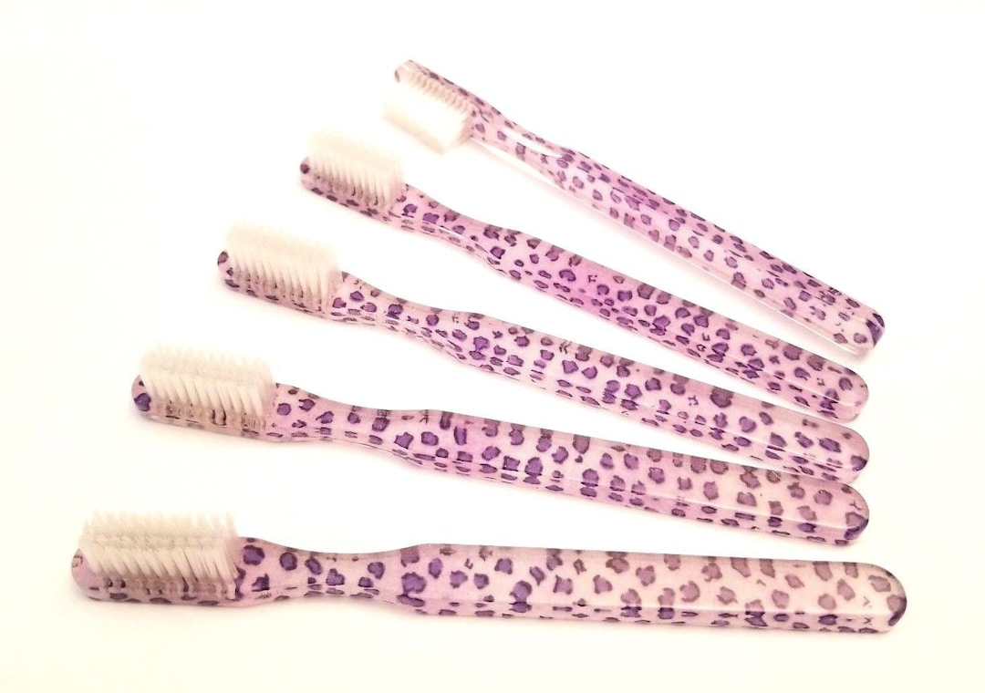 New Fun PURPLE LEOPARD Vintage Designer Toothbrushes by Alan Stuart New ...