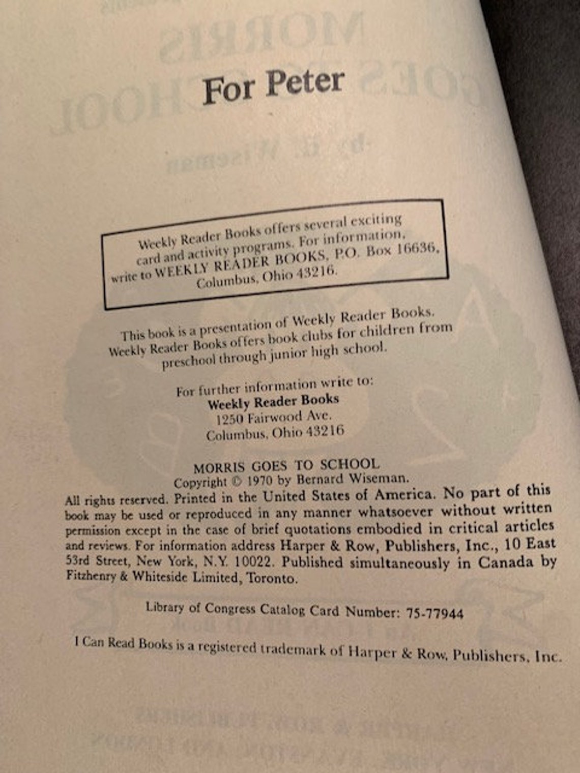 Morris Goes to School by B. Wiseman - Etsy