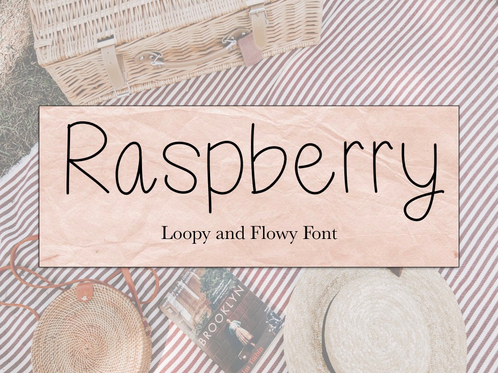 Raspberry Font Flowy Skinny Digital Font Download Script | Etsy