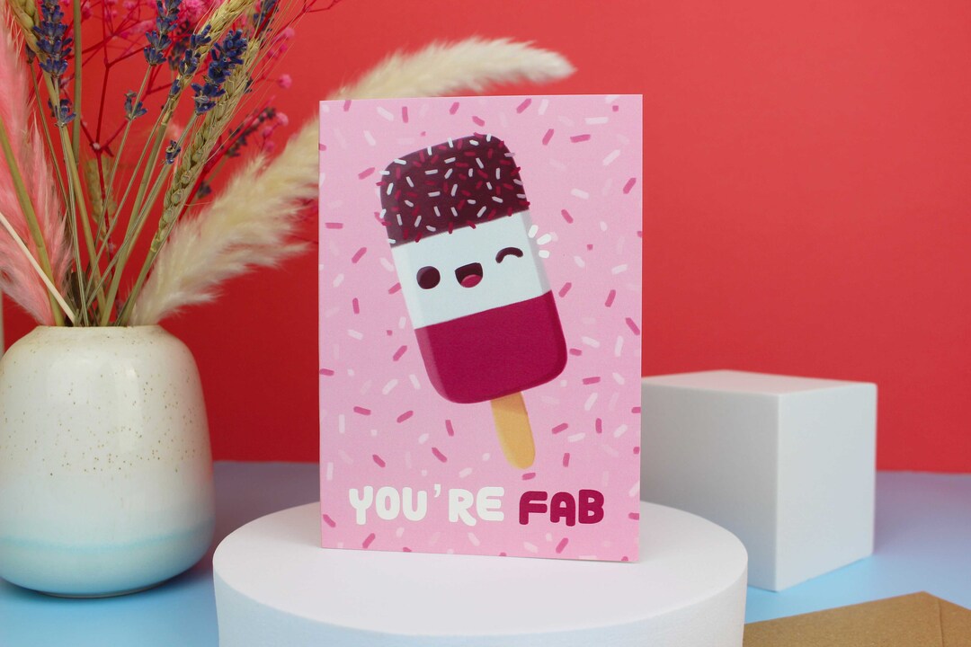 You're Fab Greeting Card Retro Card Icecream - Etsy