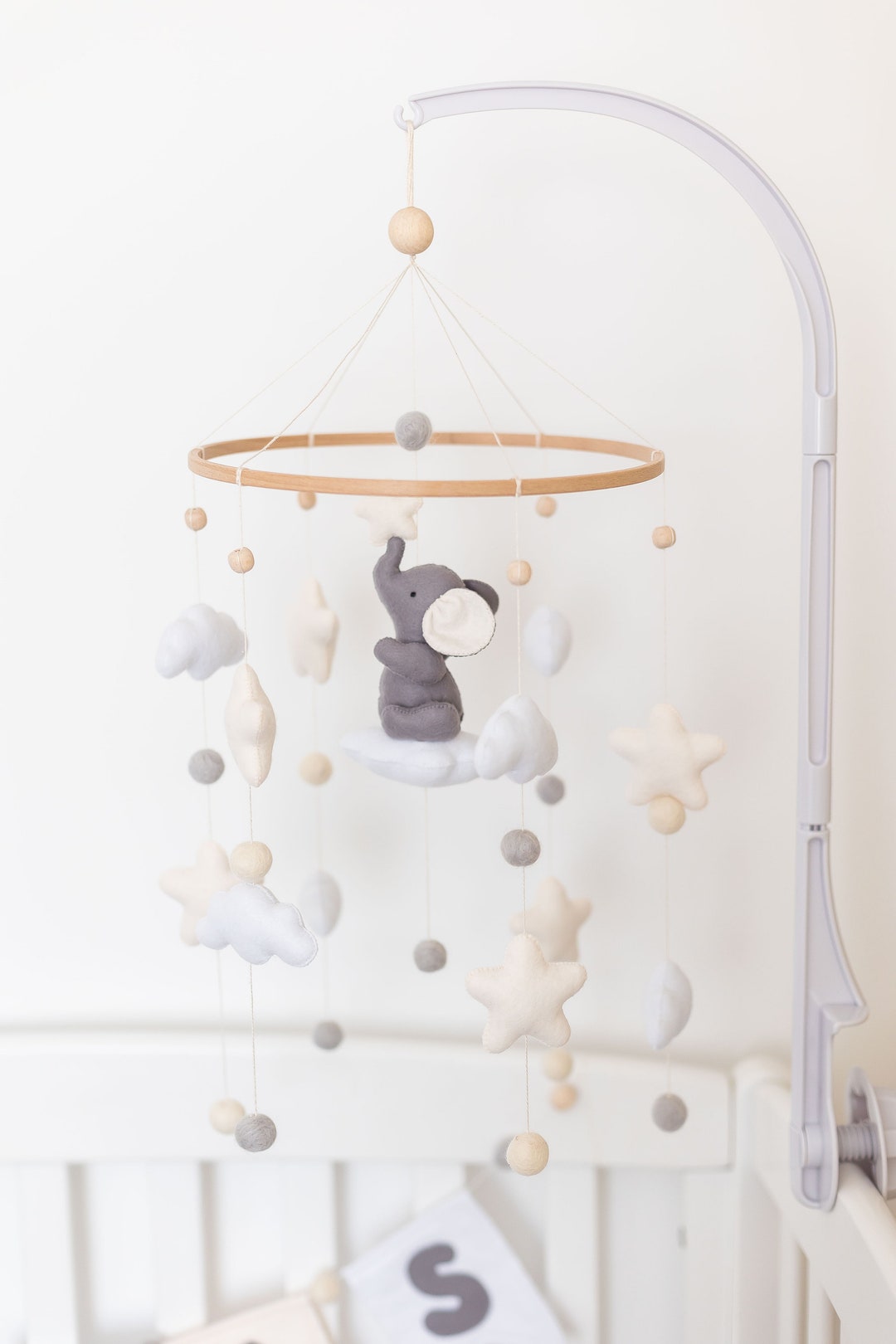Set Elephant Baby Mobilename Garland.felt Name Banner.personalised Baby ...