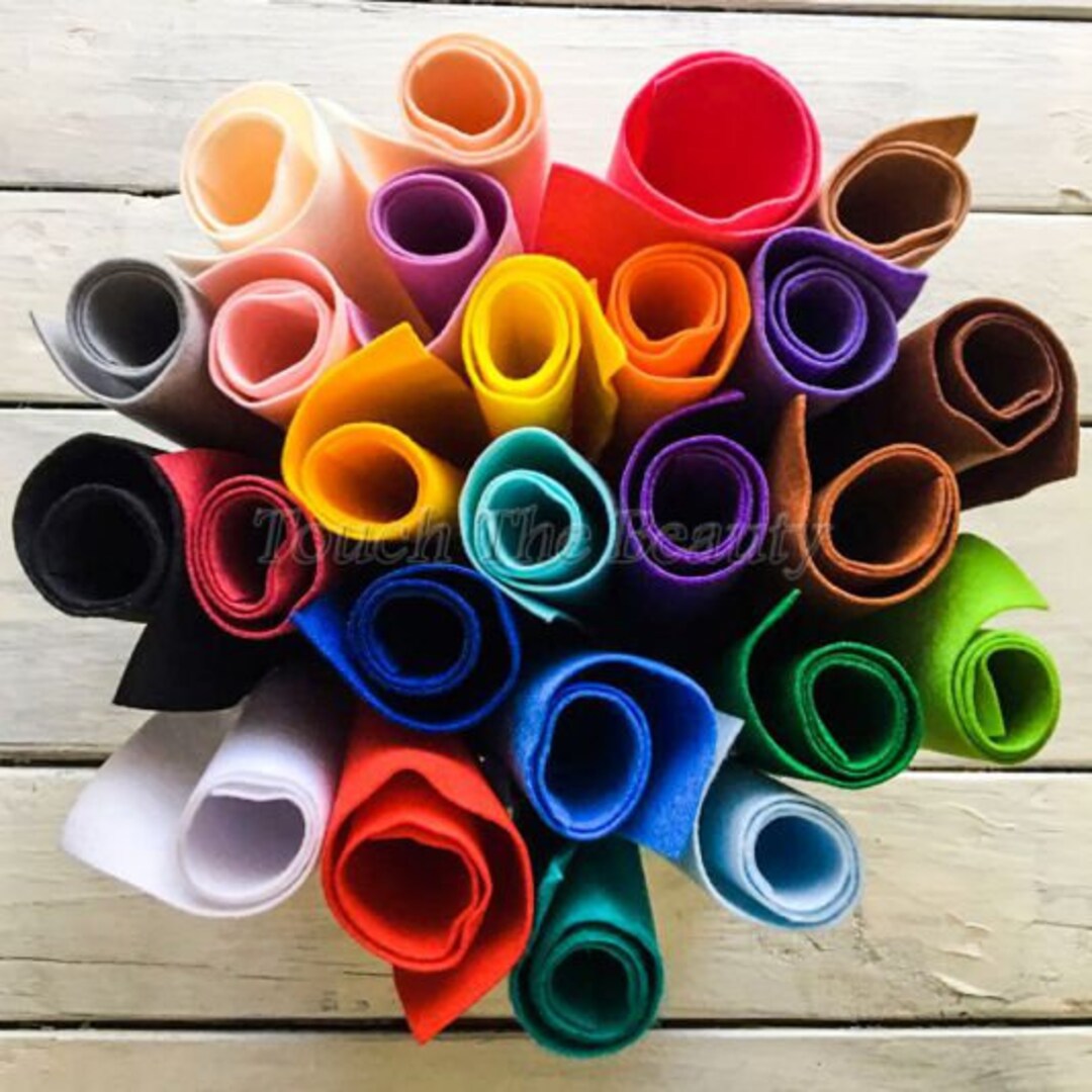 Set of Felt.wool Felt Sheets.9x12 Sheets. Wool Felt Sheets.rayon Fabric ...