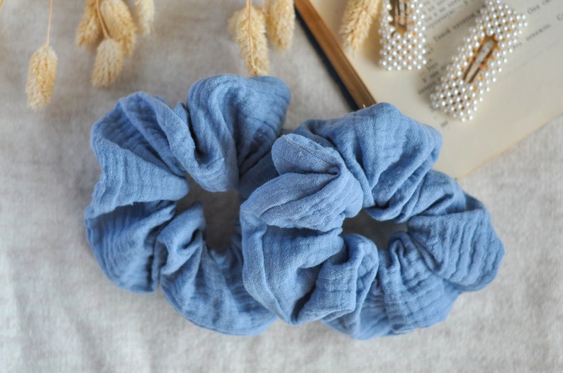 Blue Scrunchie, Super Soft, Comfy and Flexible Hair Scrunchies,gift for ...
