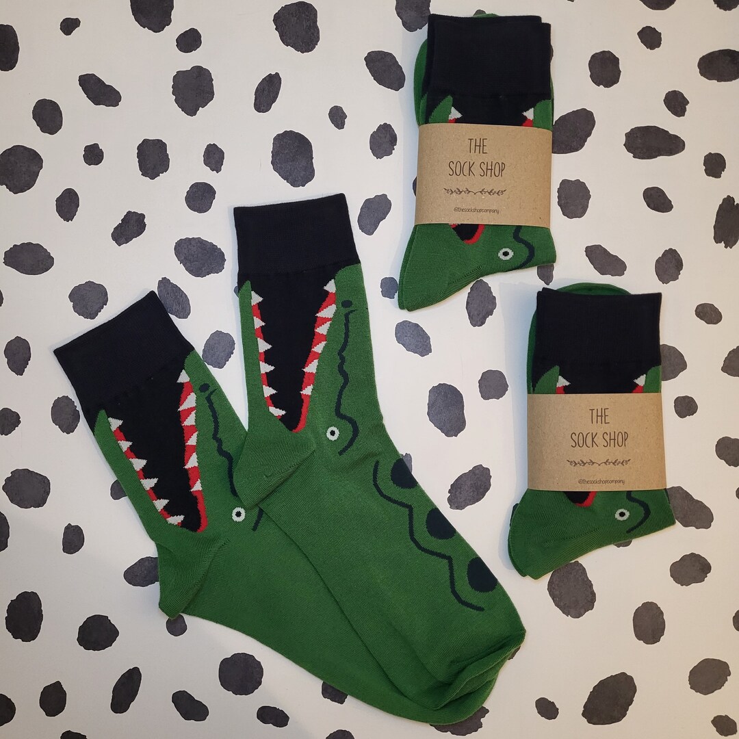 Crocodile Socks, Croc Socks, Men’s Socks, Novelty Socks, Cotton Socks ...