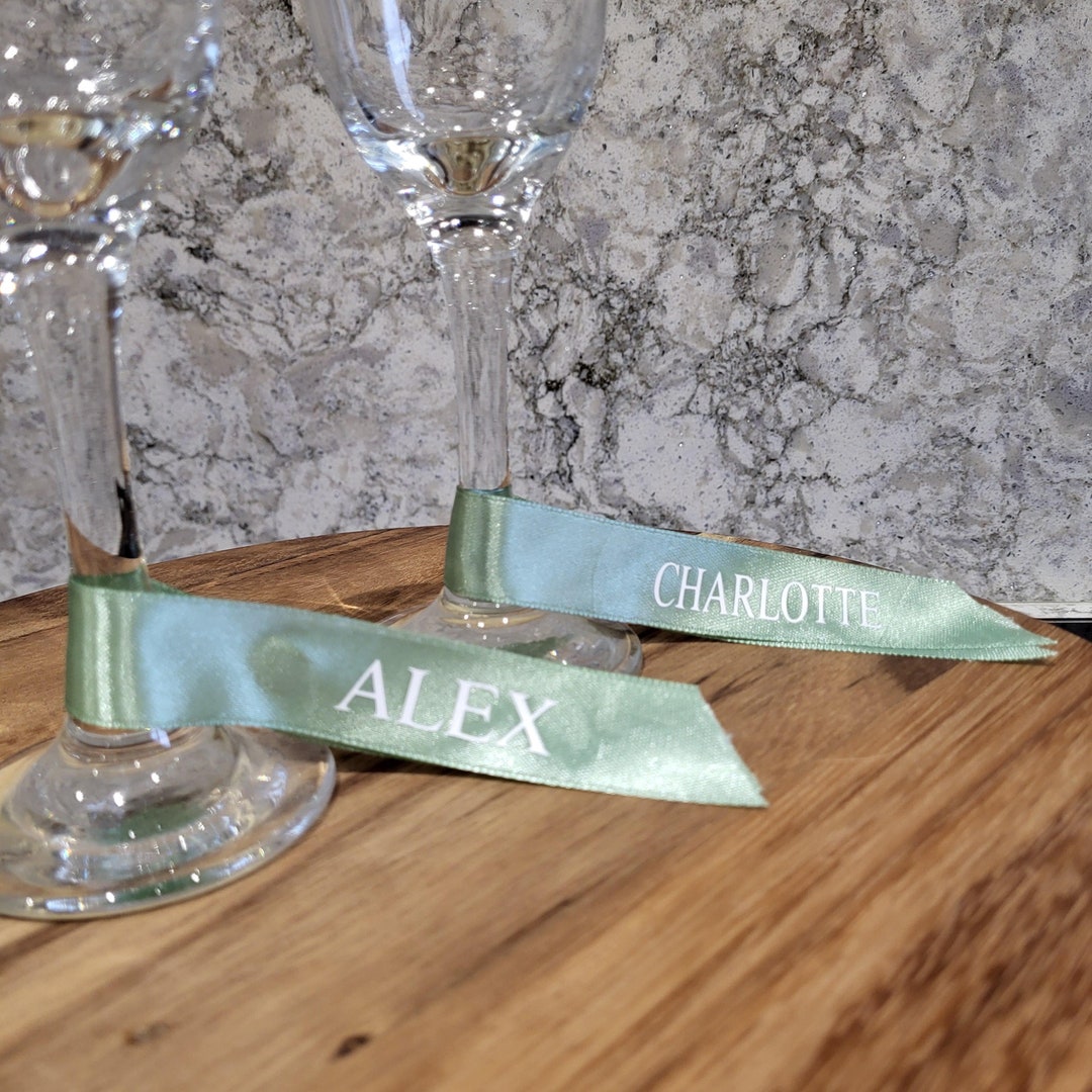 Personalised Ribbon Name Tag Ribbon Placecard for Wedding, Bridal ...