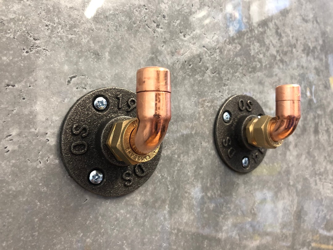 Copper Pipe Coat Hooks, Set of 2 - Etsy UK