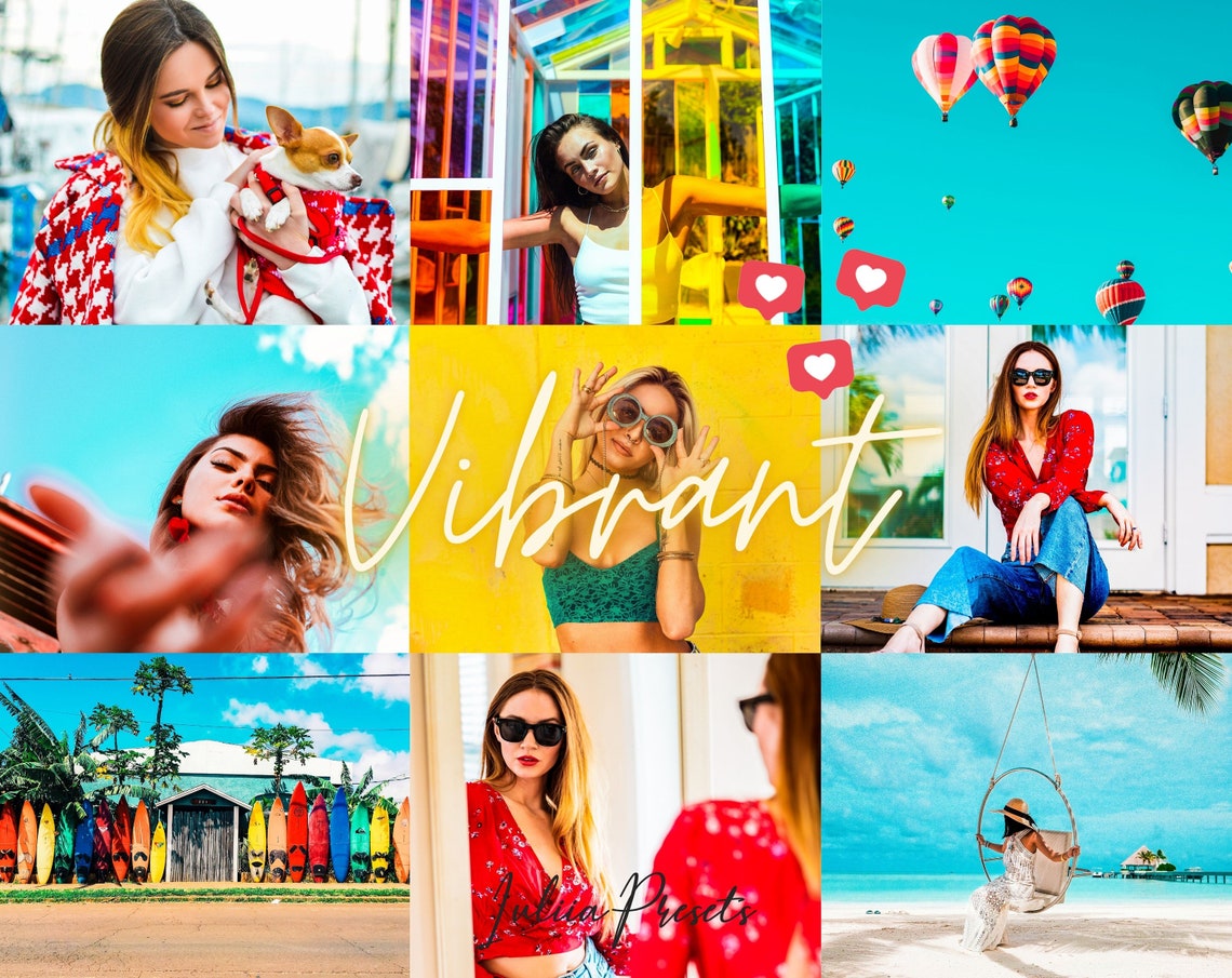 VIBRANT Colour Grading Luts PRESETS Lightroom Bright Video | Etsy