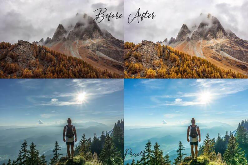 Outdoor Color Grading Luts MOUNTAINS VIEW & Hiking Desktop Presets ...