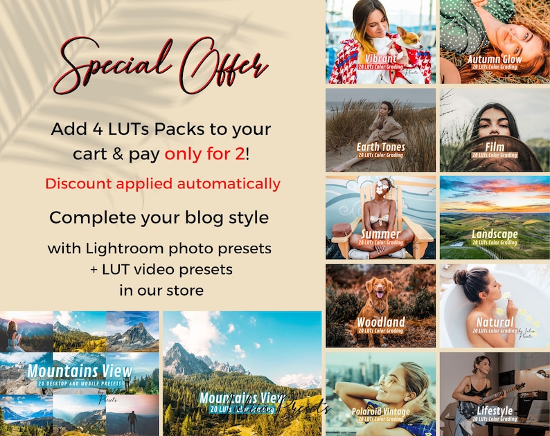 Outdoor Color Grading Luts MOUNTAINS VIEW & Hiking Desktop Presets ...