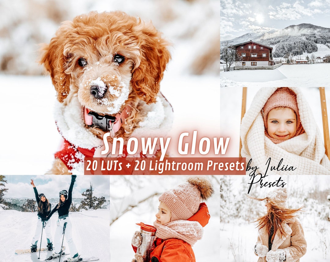 Snowy Glow Premiere Pro FCP Luts & Lightroom Presets Pack, Winter Final ...