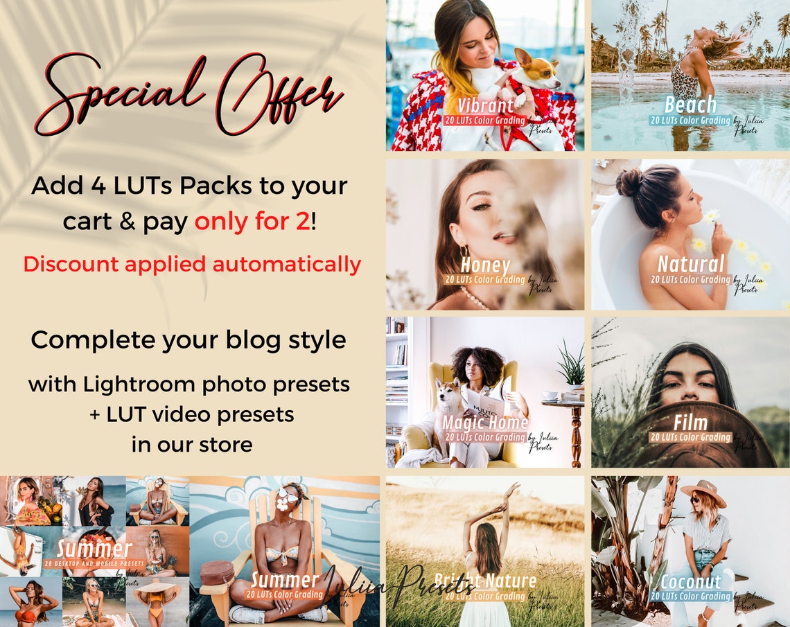 20 NATURAL LUTs Premiere Neutral Film LUT Video Presets | Etsy
