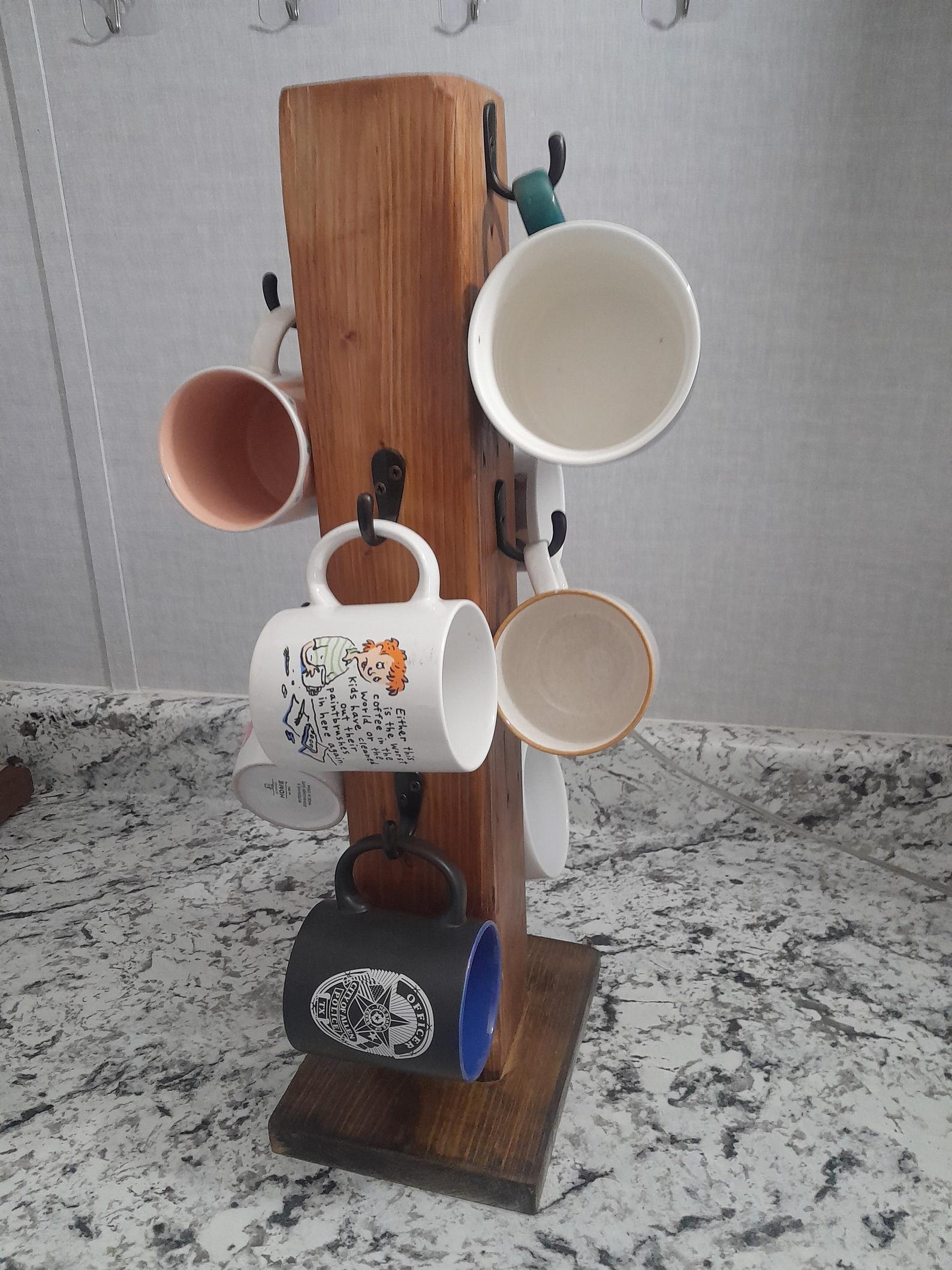 Handcrafted Farmhouse Mug Tree Counter Top Rustic Coffee Mug Tree ...