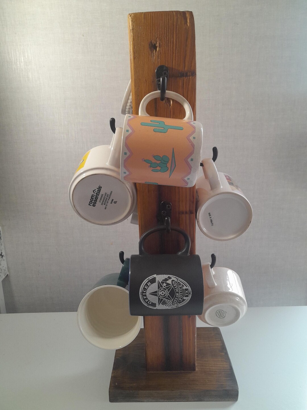 Farmhouse Mug Tree Counter Top Rustic Coffee Mug Tree Friend Gift - Etsy