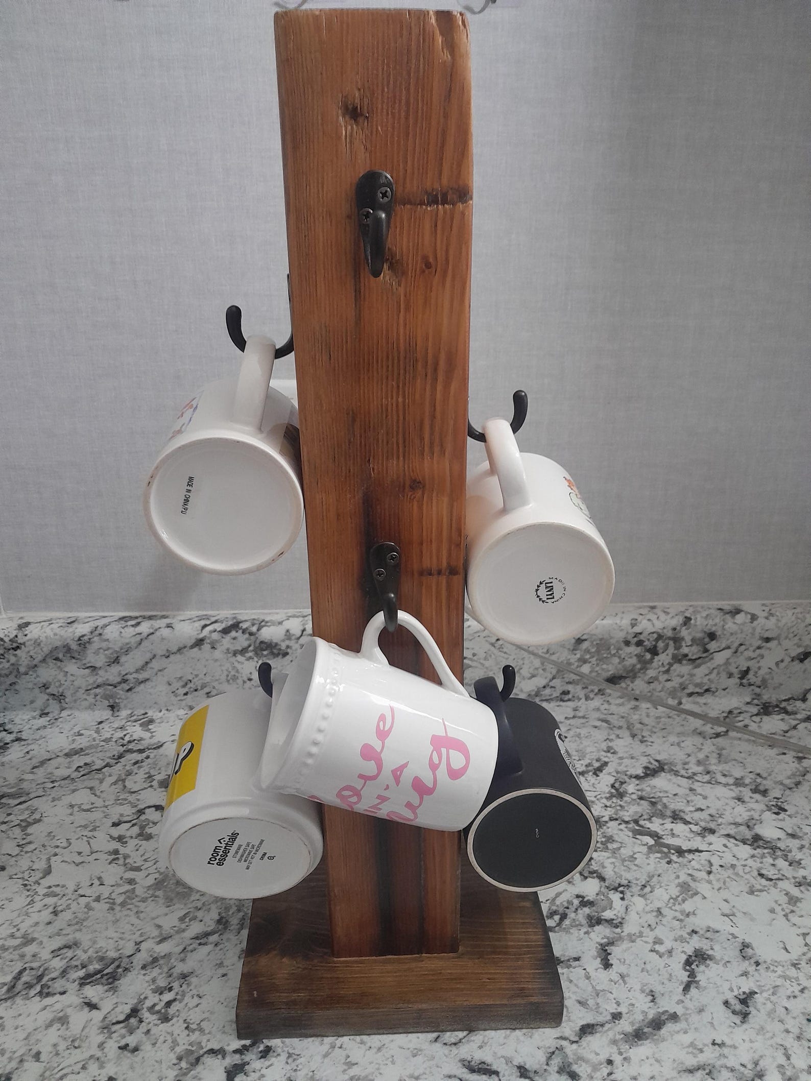 Handcrafted Farmhouse Mug Tree Counter Top Rustic Coffee Mug Tree ...