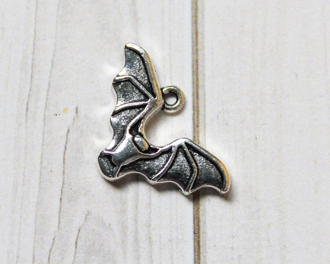 Bat Charm 3-pack Three Halloween Bat Charms Flying Bat - Etsy