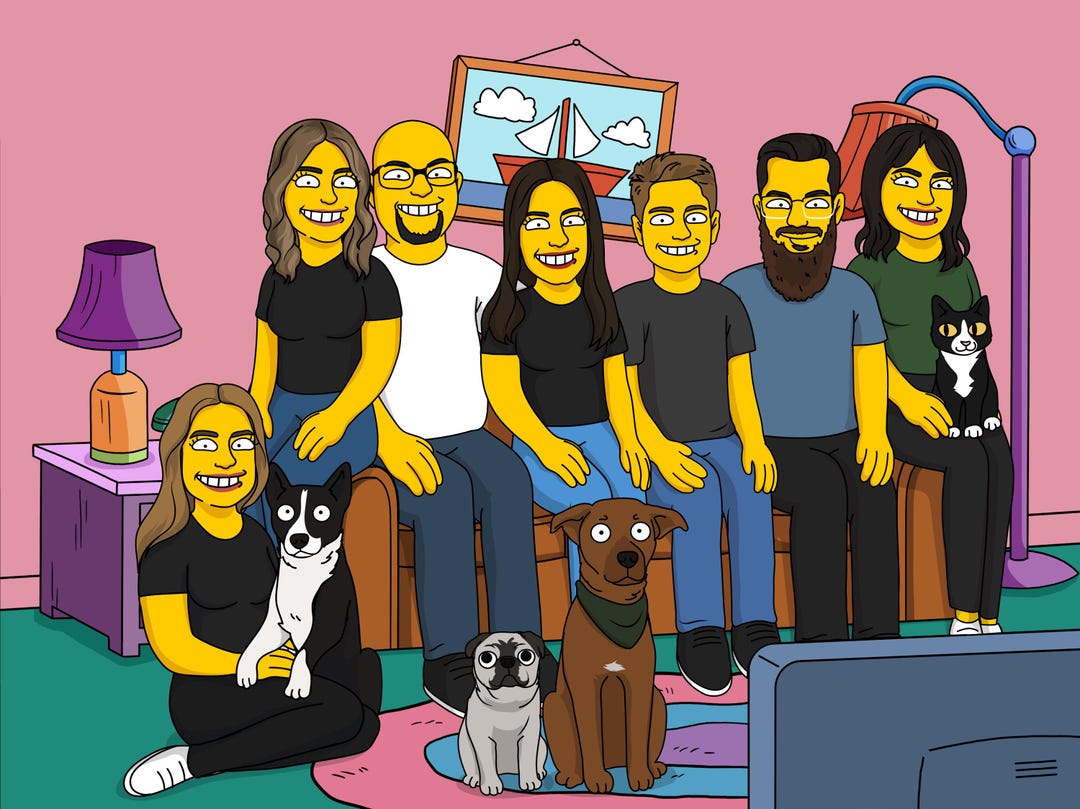 Custom Simpsons Portrait - Personalized Family Cartoon Drawing, Perfect ...
