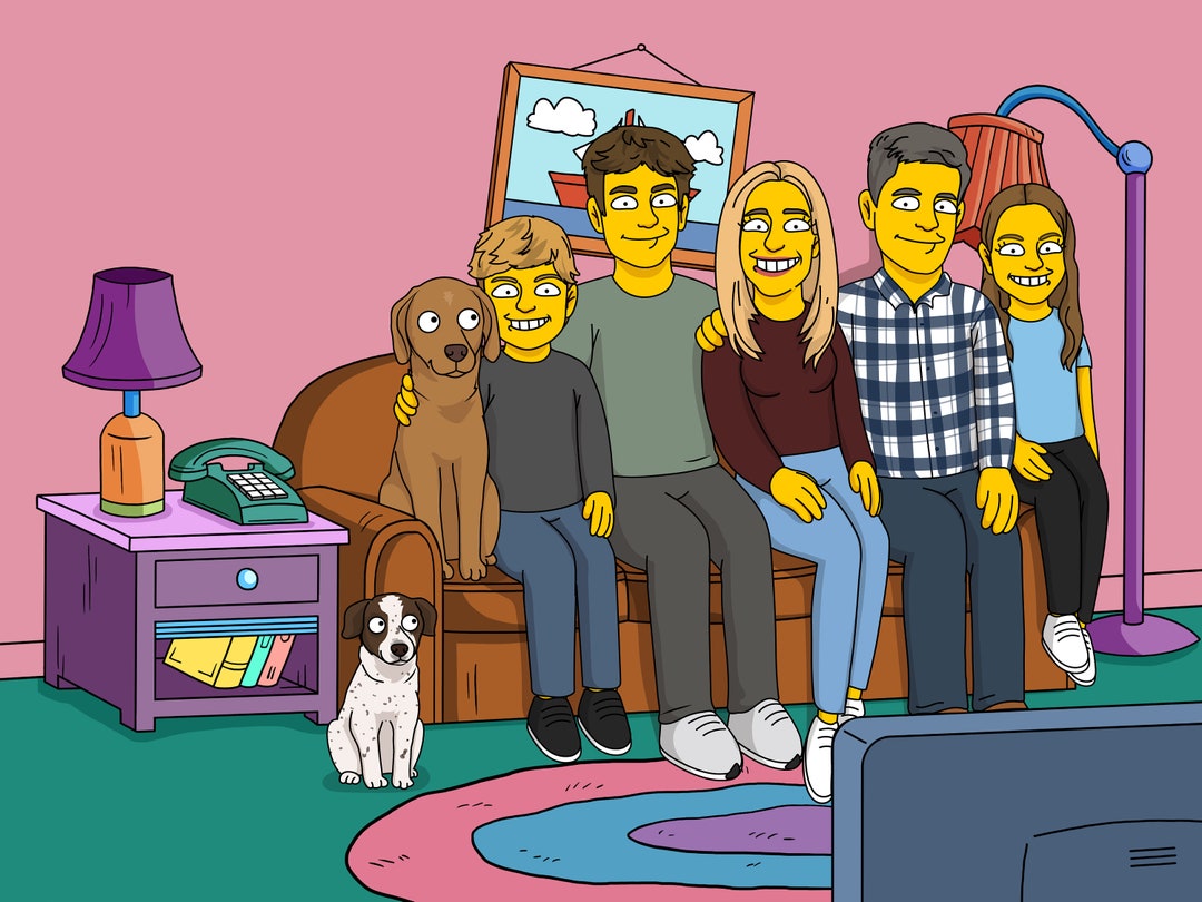 Simpsons Character Custom Faceless Art Simpson Portrait - Etsy