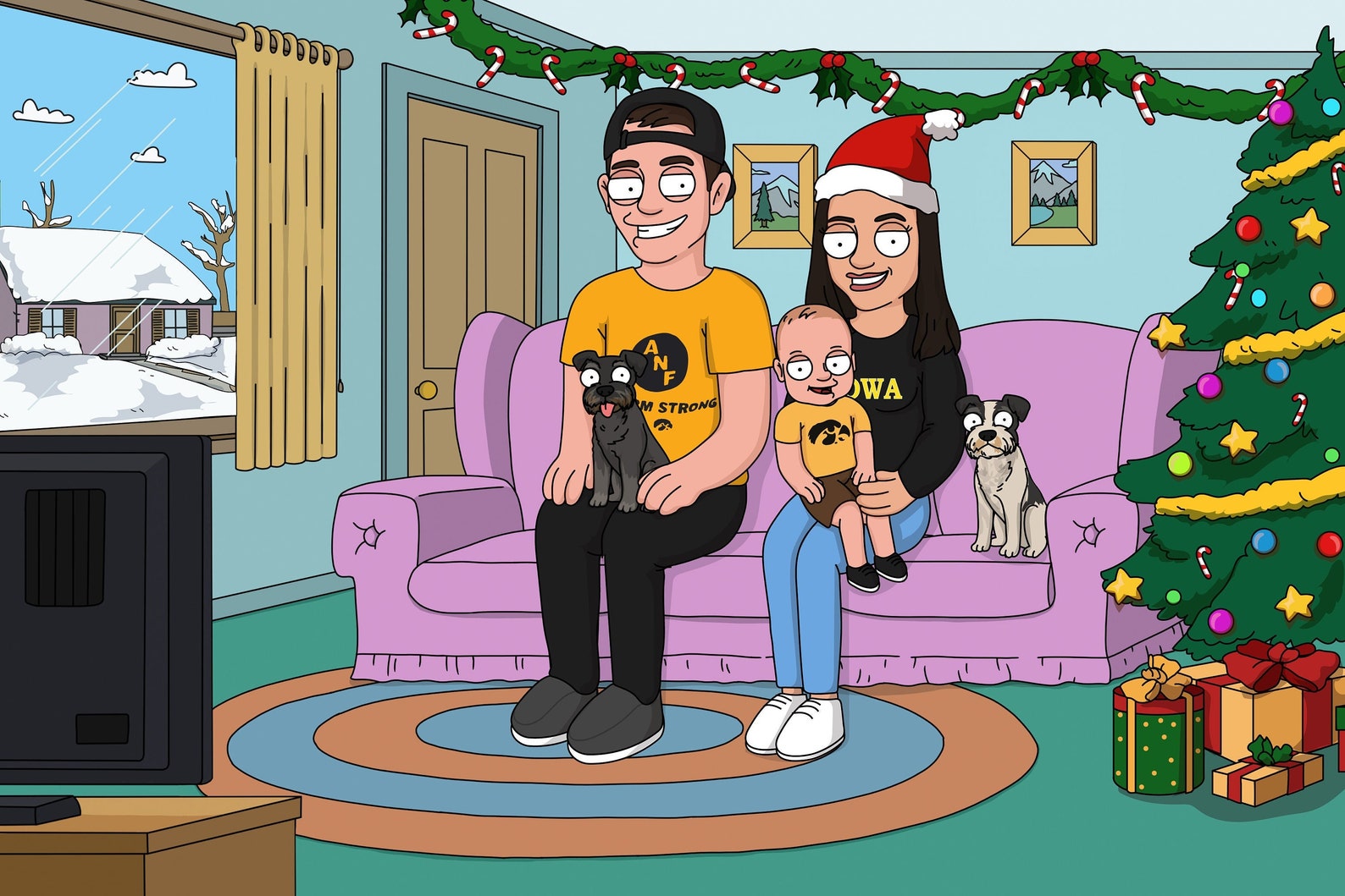 SALE Custom Family Guy Portrait Cartoon Style - Etsy