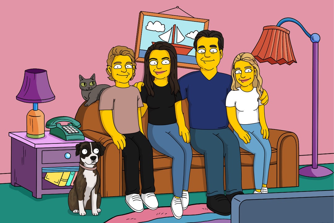 Custom Simpsons Family Portrait - Unique, Personalized Cartoon Drawing ...