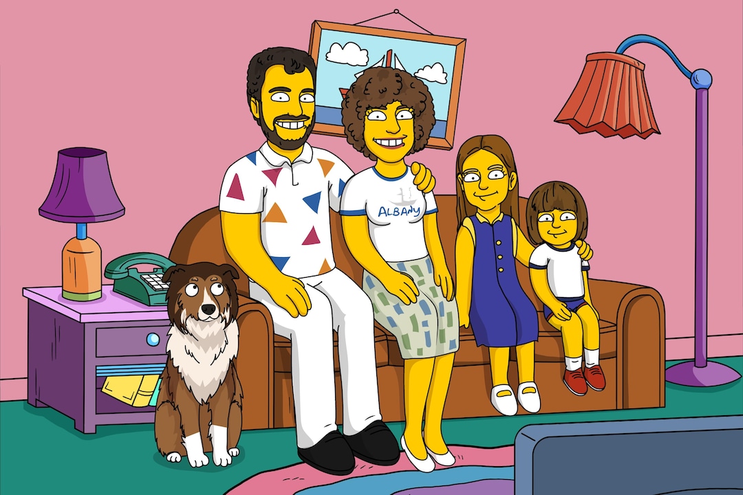 Custom Simpsons Couch Scene - Family Portrait in Cartoon Style ...