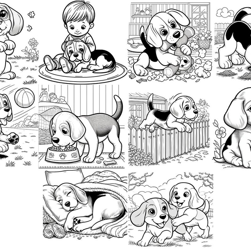 Beagle Colouring Book - Etsy