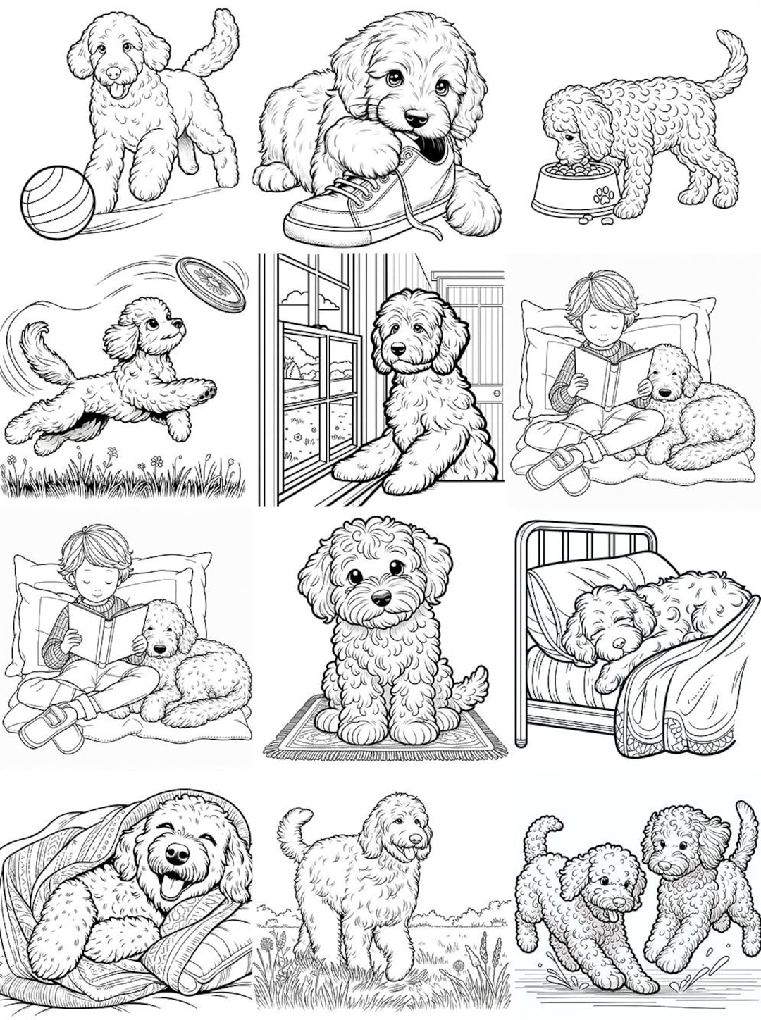 Doodle Coloring Pages for Kids | Doodles | Dog Breeds | 10 Printable ...