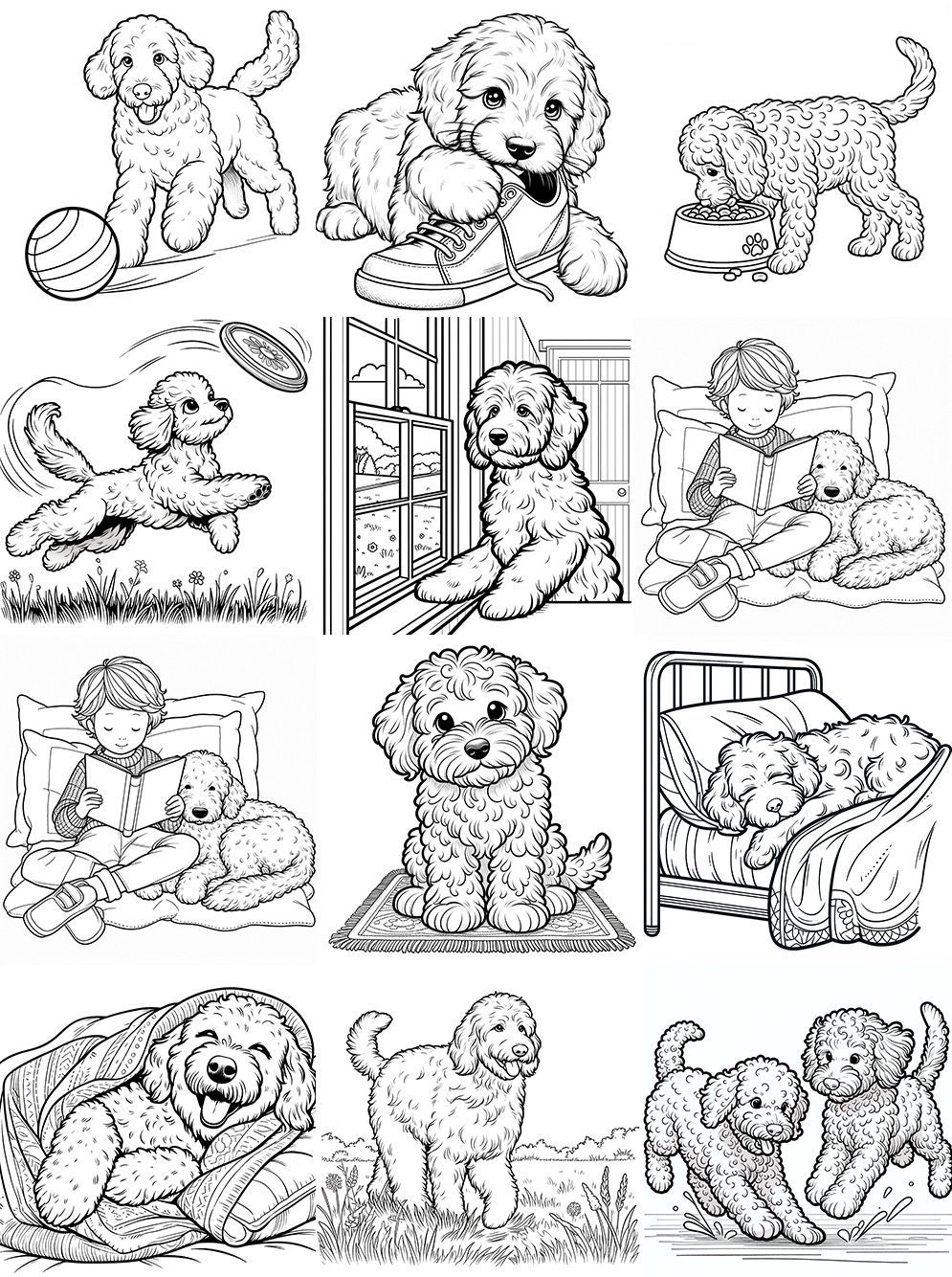 Doodle Coloring Pages for Kids | Doodles | Dog Breeds | 10 Printable ...