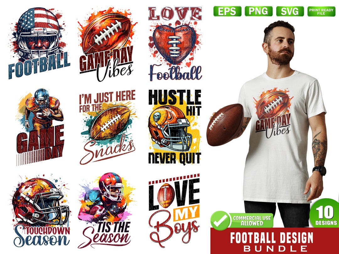 Football SVG Bundle, Football Sublimation PNG, American Football Bundle ...