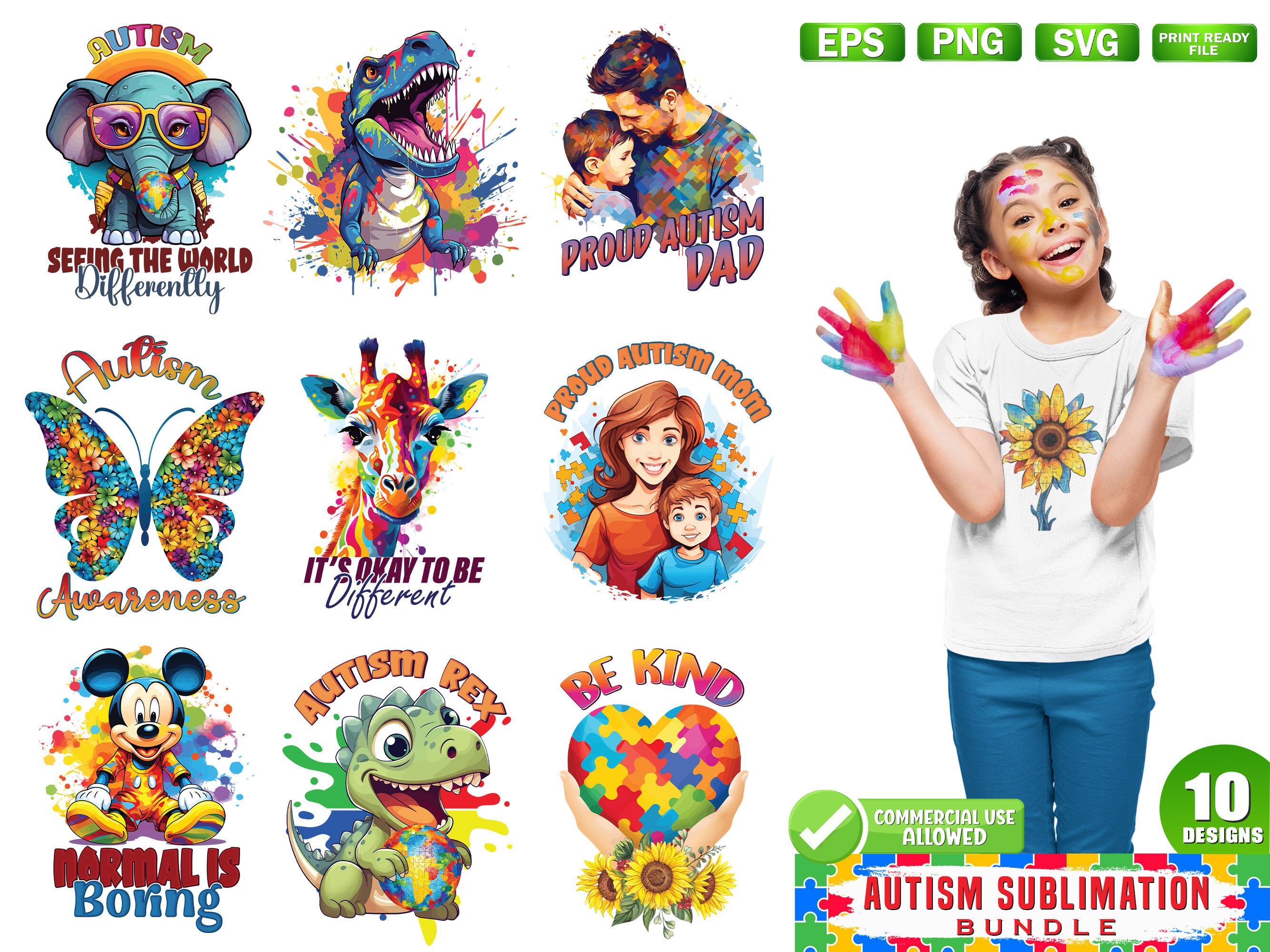 Autism Sublimation Designs Autism SVG Bundle Autism - Etsy