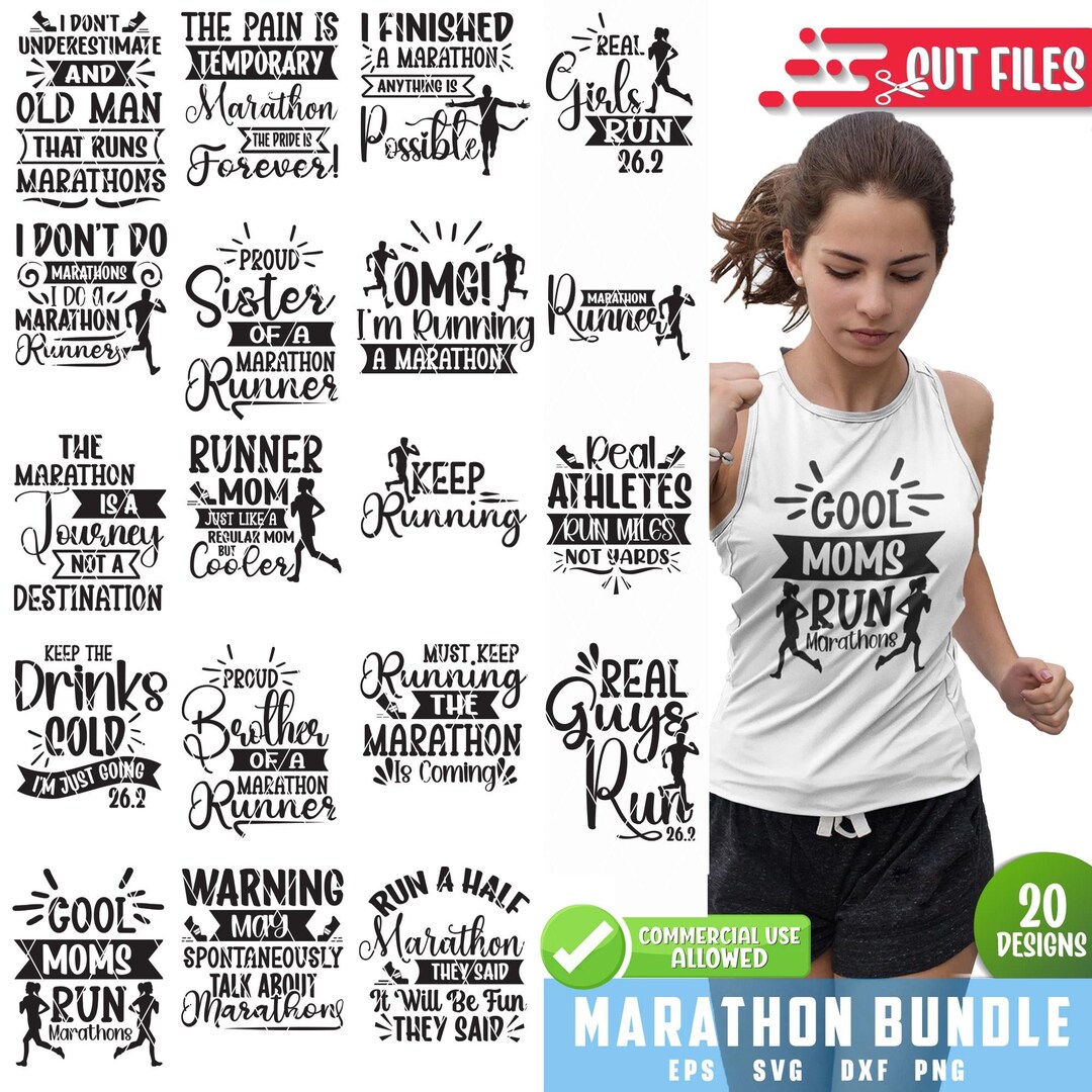 Marathon Runner SVG Bundle: Marathon Cut Files (digital Download) - Etsy
