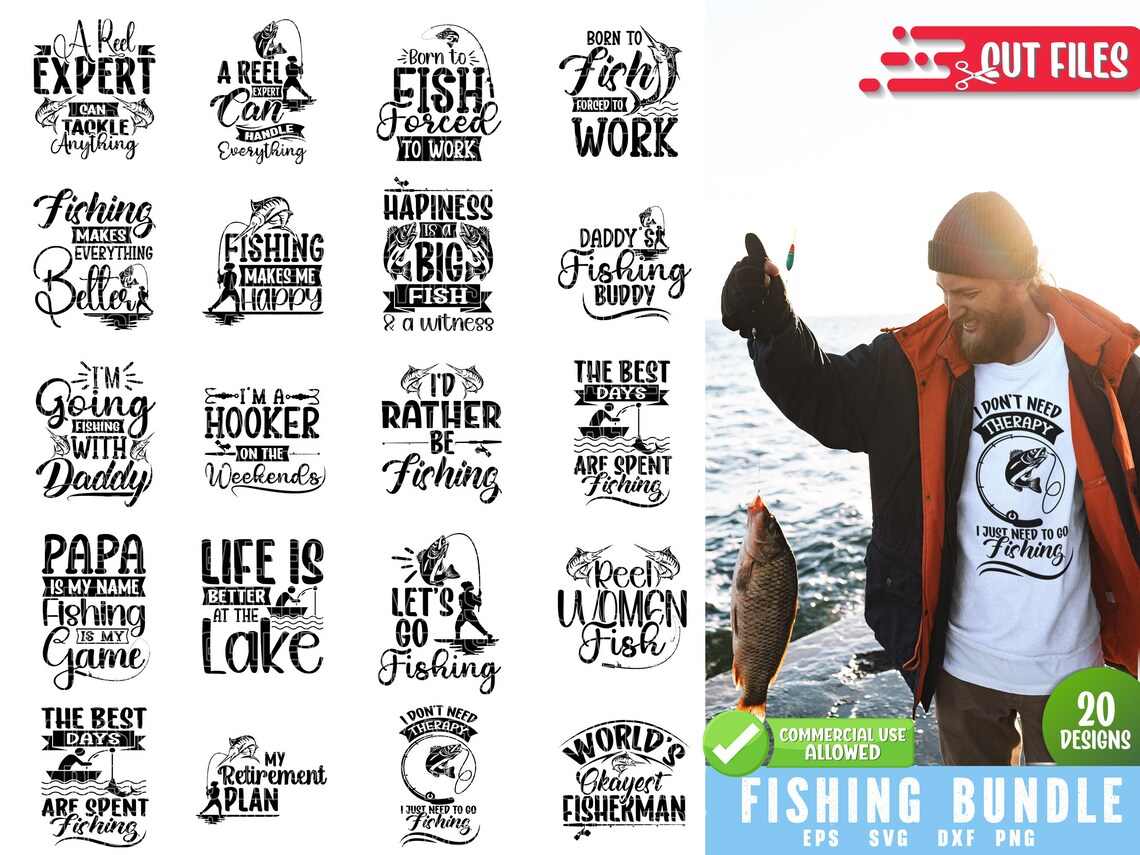 Fishing SVG Bundle, Fishing Shirt SVG, Fishing Life SVG, Fisherman Svg ...