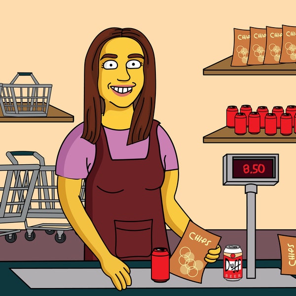 Cashier Cartoon - Etsy UK