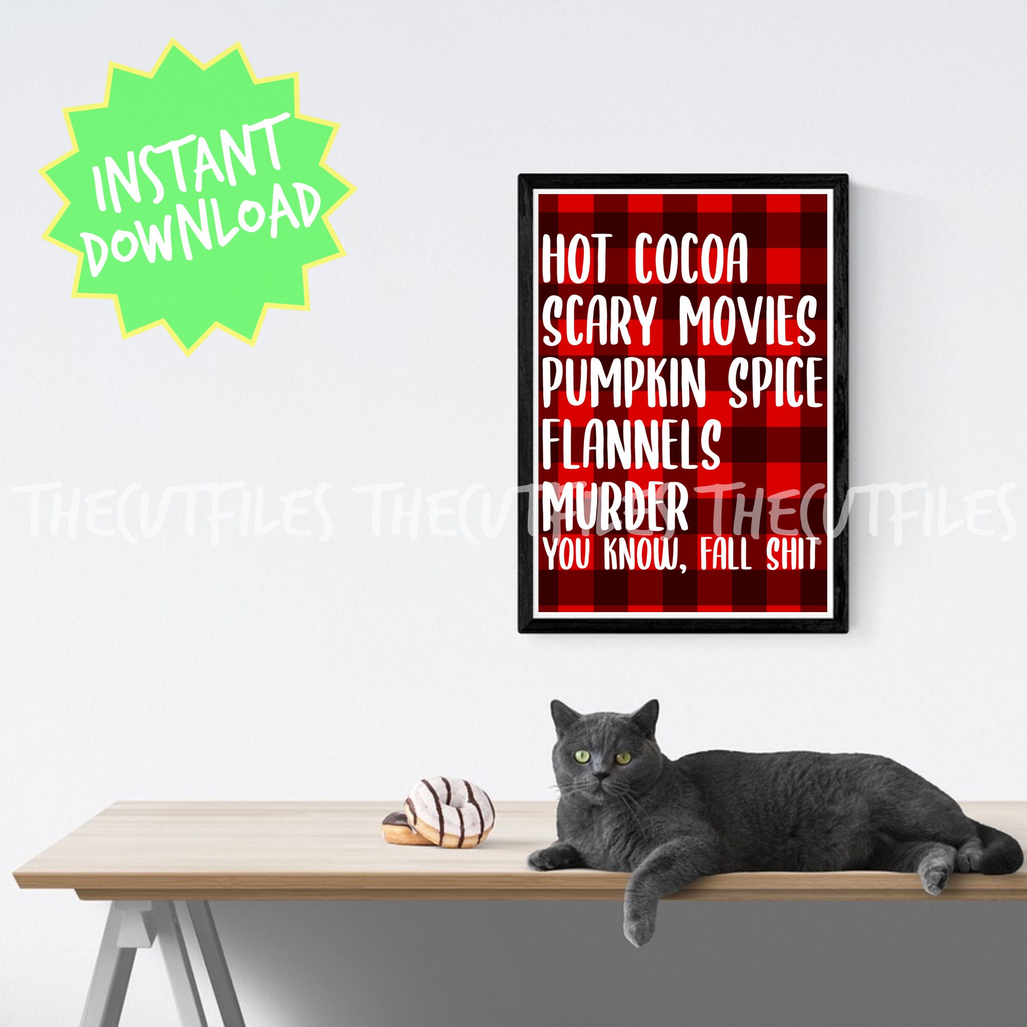 You Know Fall Shit Printable Art With Flannel Background - Etsy