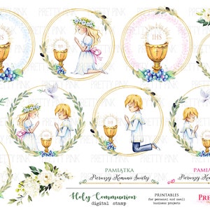 Holy Communion Digi Stamps Set, Communion Printables, Digital Collage ...