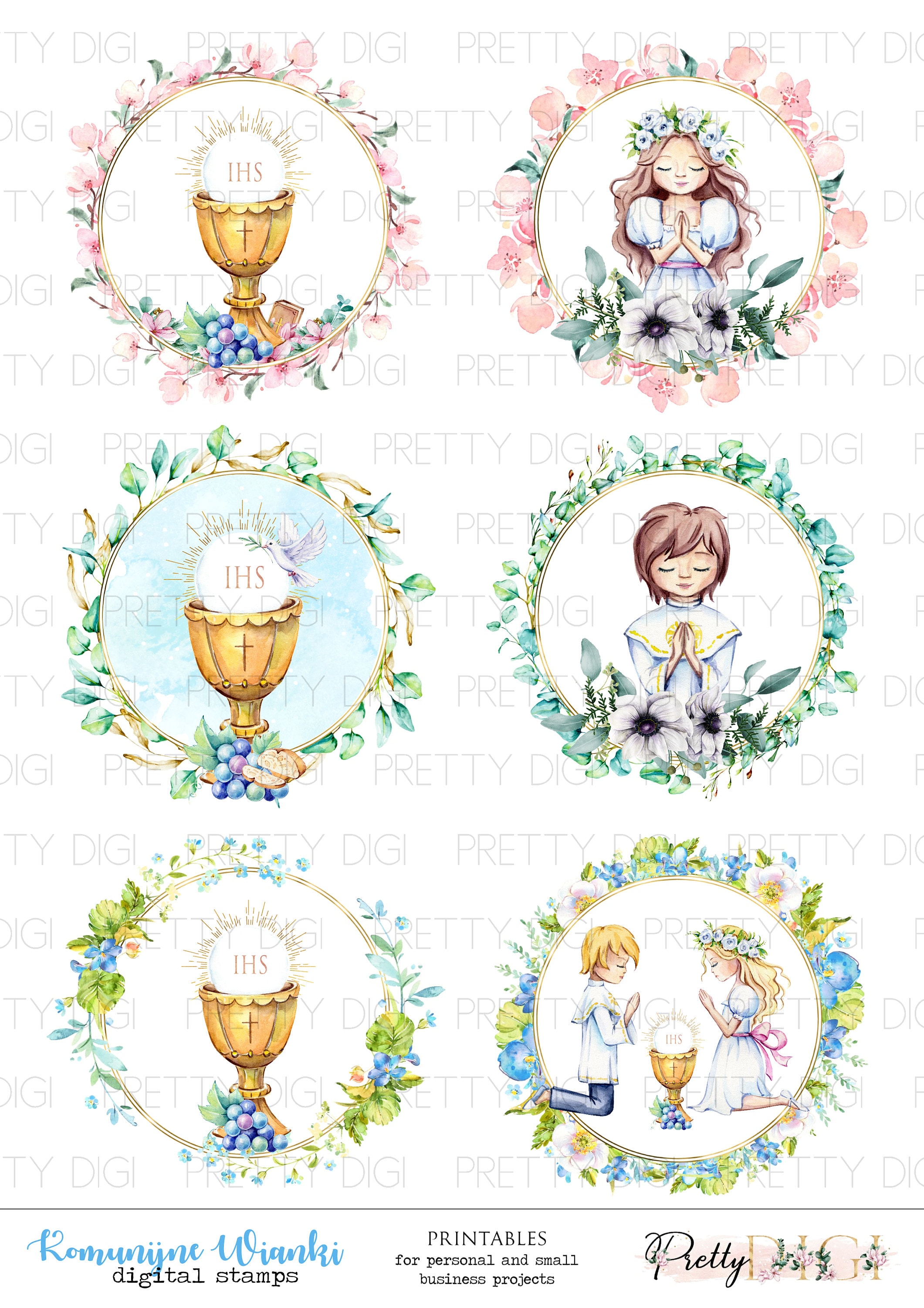 Holy Communion Digital Stamps Digital Collage Sheet - Etsy