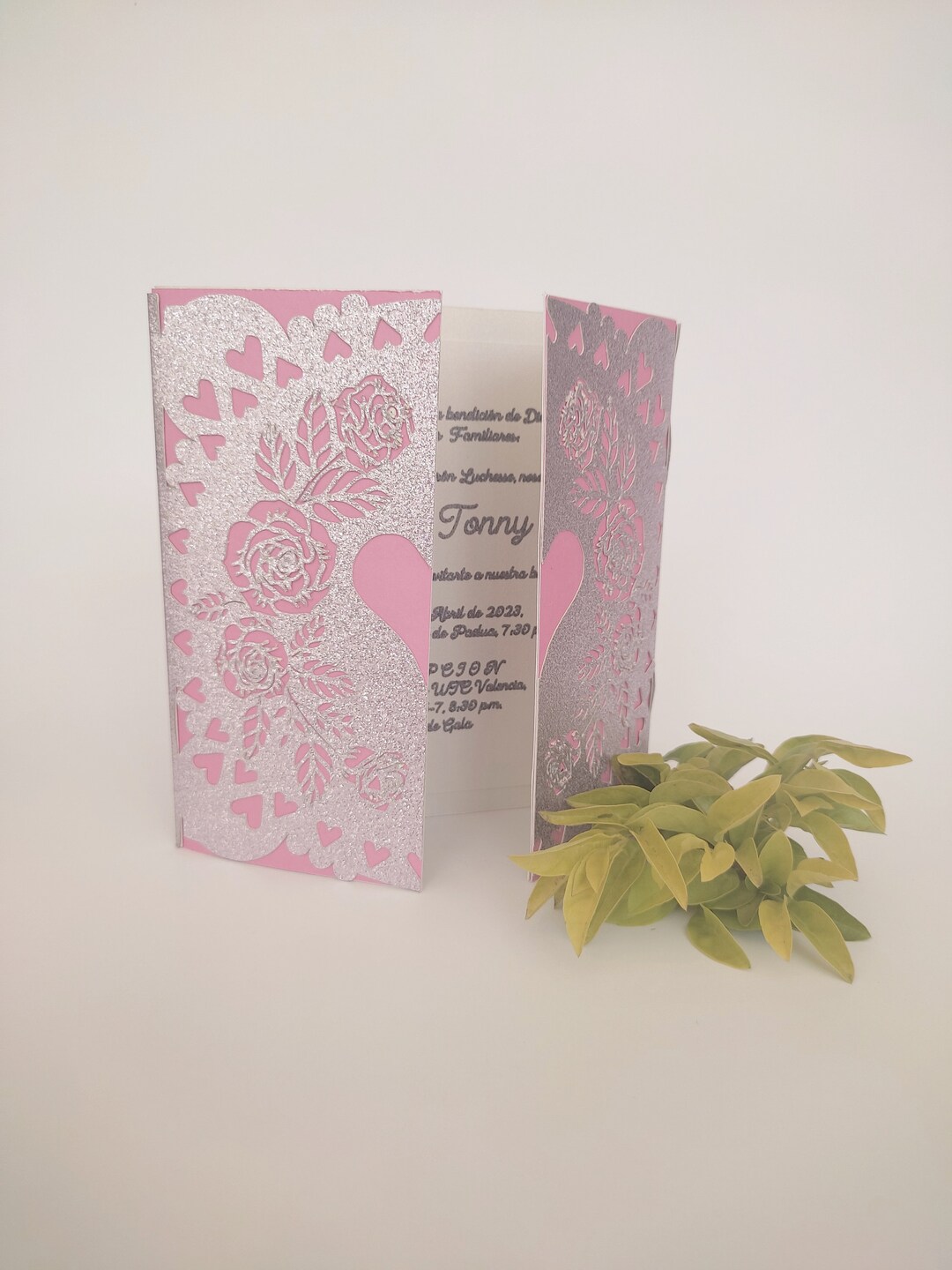 Invitation Template – Fold-envelope Card Delicate Lace With Butterflies ...