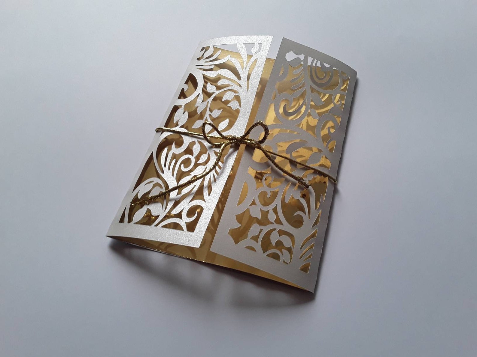 Wedding Invitation Template – Gate Fold - Envelope Card Ribbons and ...