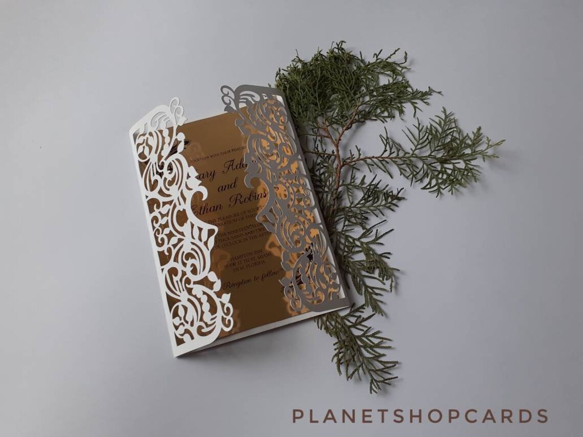 Wedding Invitation Template Gate Fold Envelope Card - Etsy