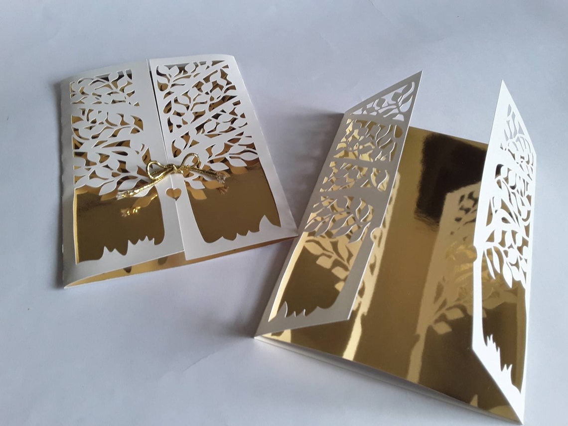 Wedding Invitation Template – Gate Fold - Envelope Card Tree Wedding ...