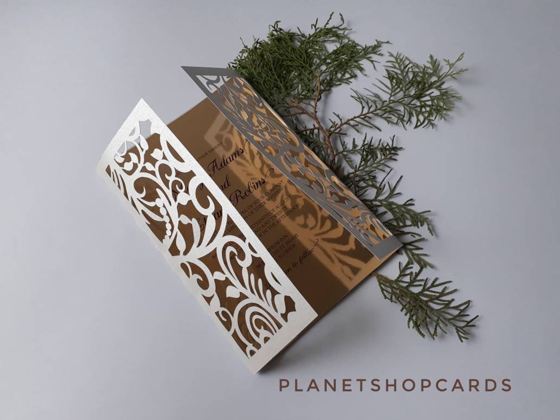 Wedding Invitation Template – Gate Fold - Envelope Card Ribbons and ...